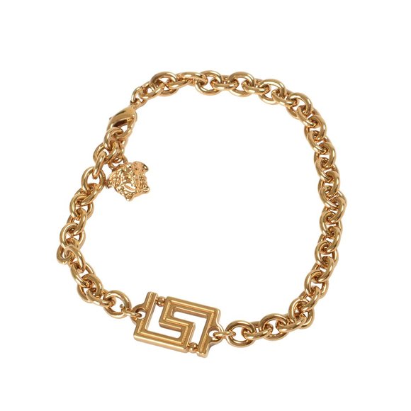 Versace | Accessories | Versace Gold Color Medusa Logo Chain Ankle ...